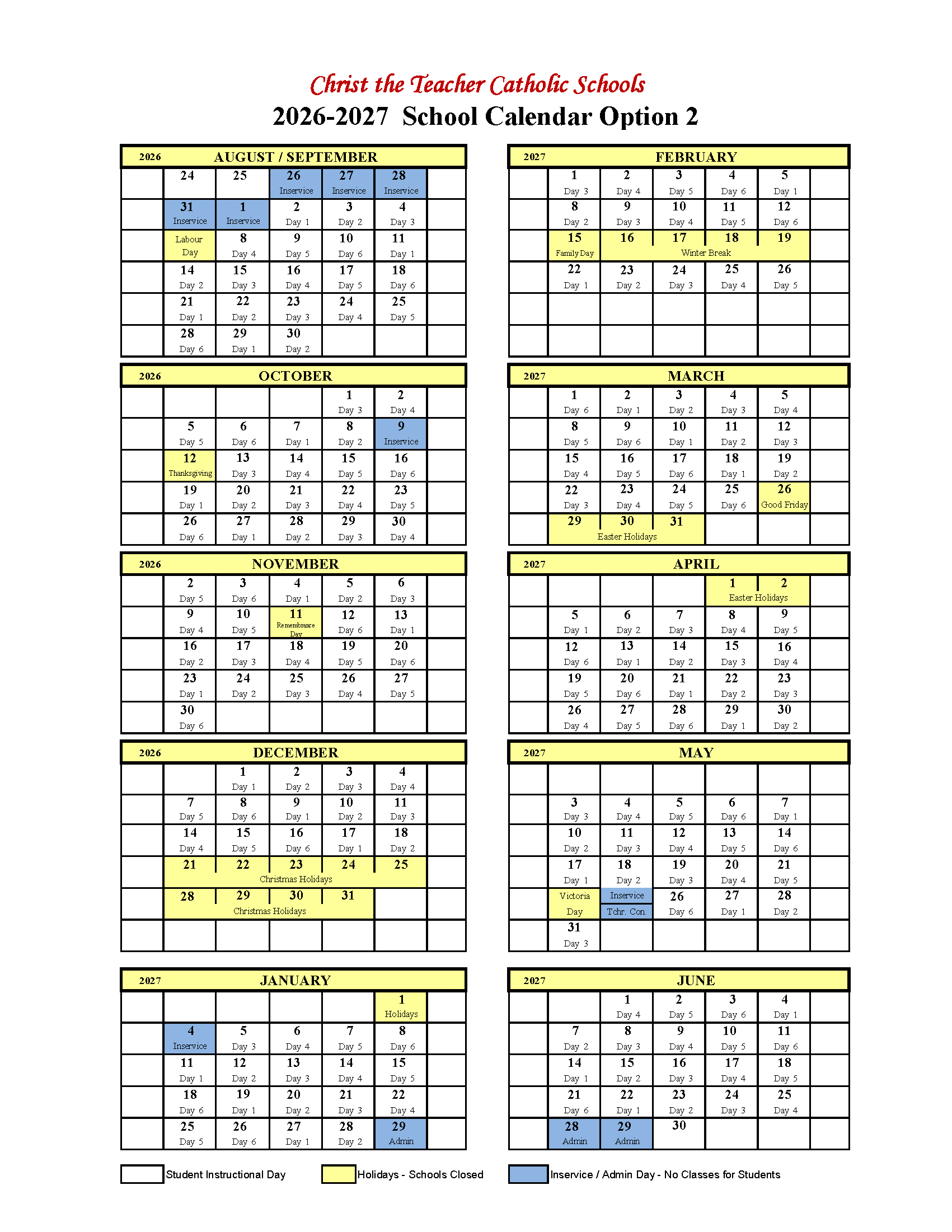 2026-2027 School Calendar Feedback - Dreambuilder's High School